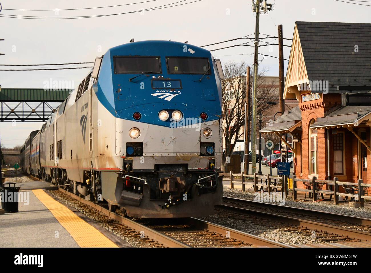 The Amtrak Capitol Limited train on its way from Chicago to DC, passing ...