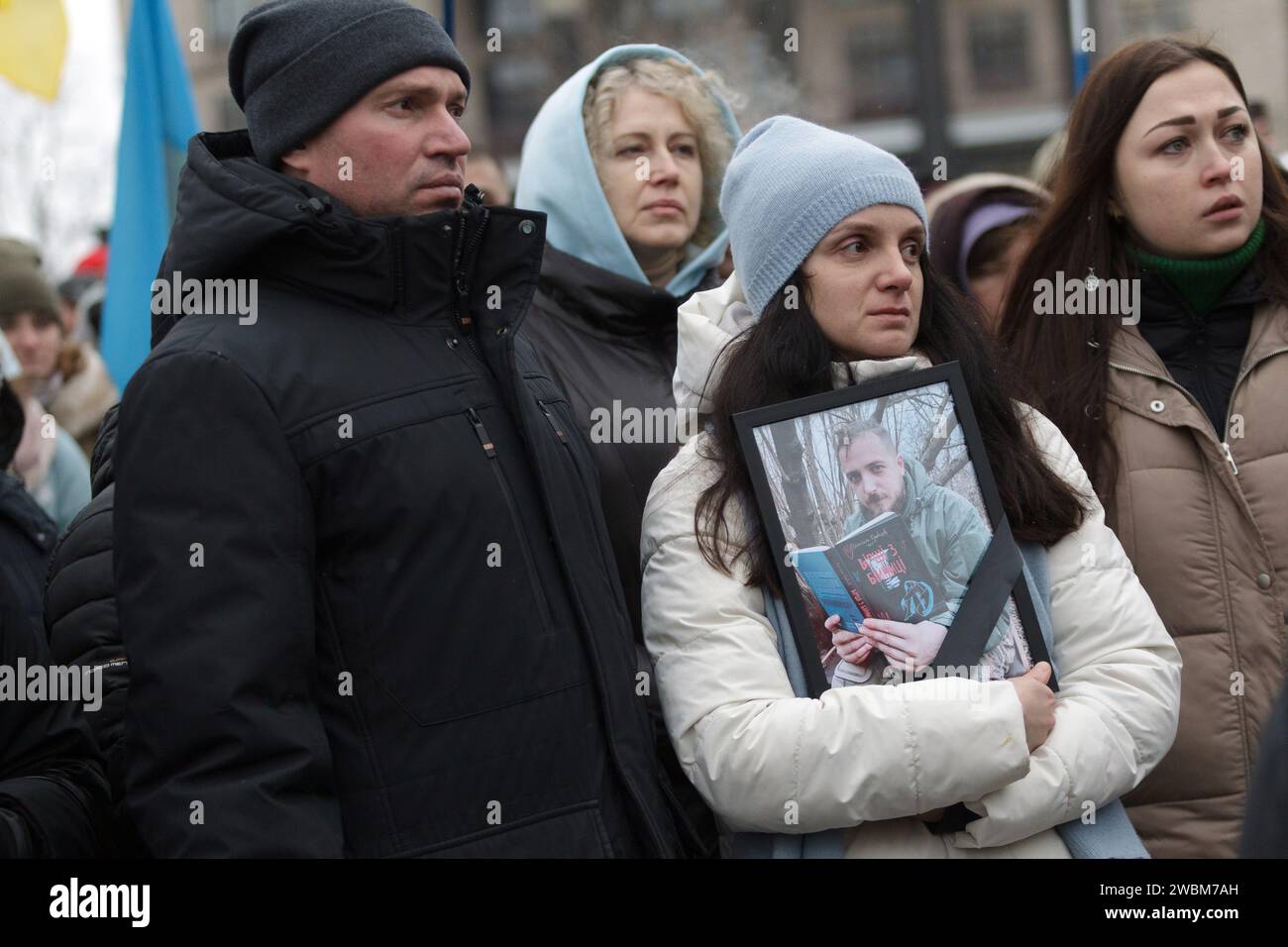 KYIV, UKRAINE - JANUARY 11, 2024 - People pay their last respects to ...