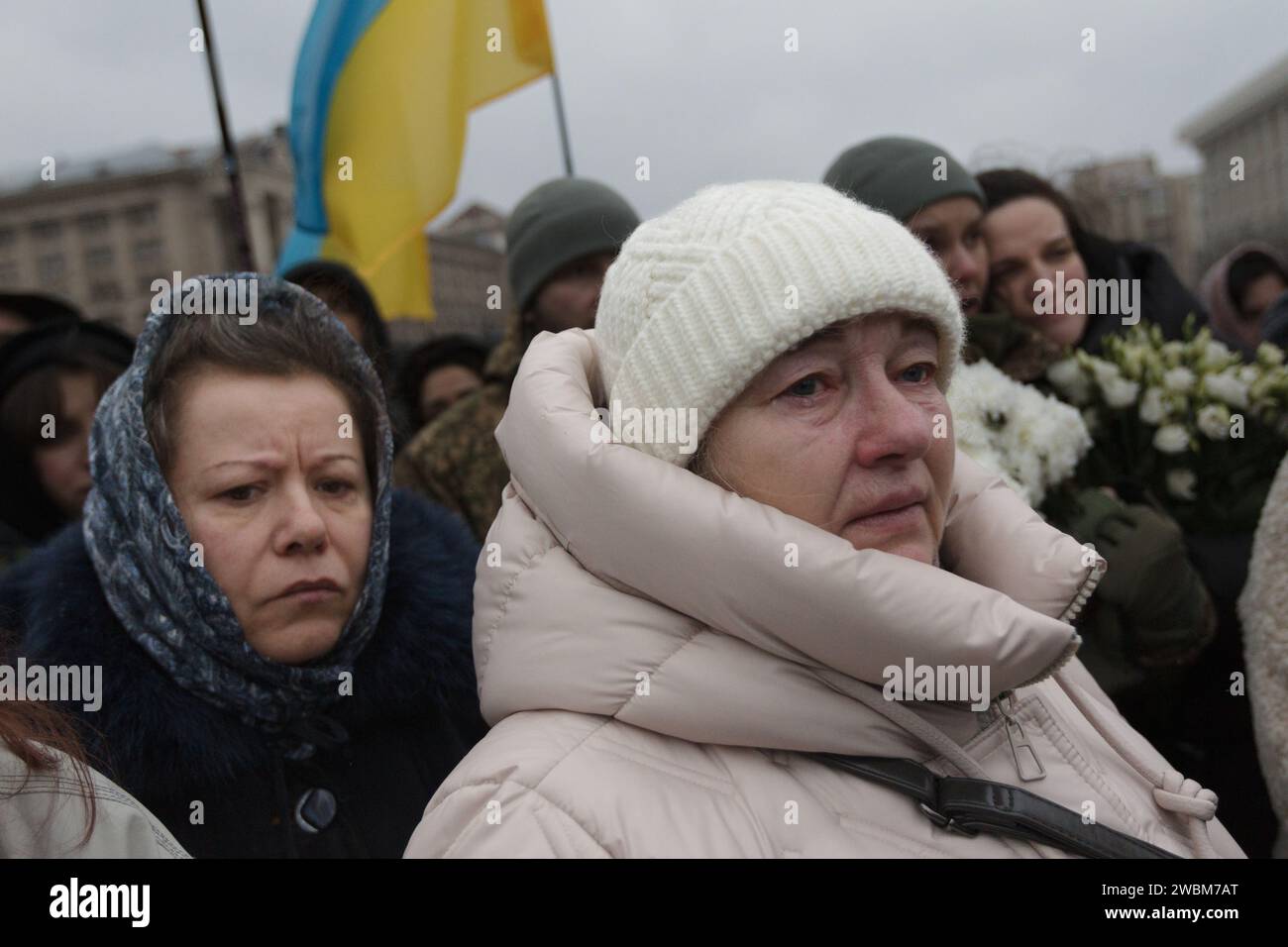 KYIV, UKRAINE - JANUARY 11, 2024 - Mourners pay their last respects to ...