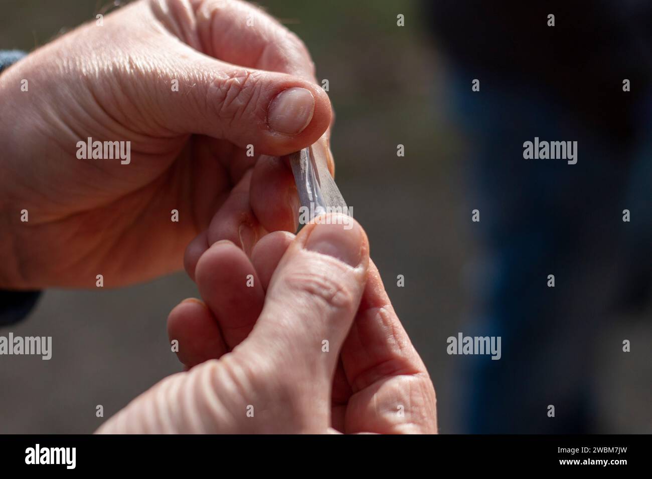 Hand rolling cigarette tobacco hi-res stock photography and images - Alamy