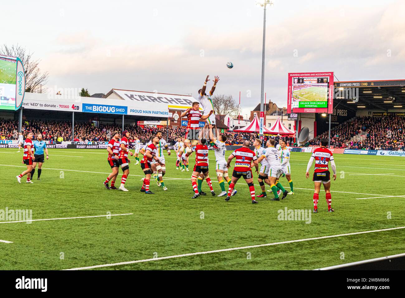 The match with Northampton on 23/12/2023 at Kingsholm Stadium, home of ...