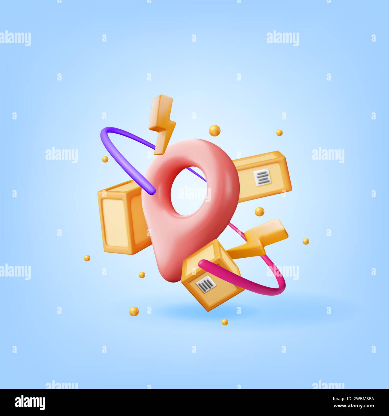 Box with location symbol hi-res stock photography and images - Alamy