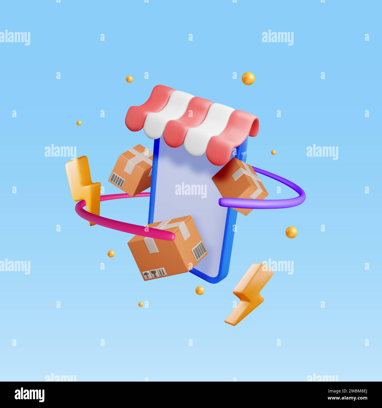 3D Packaging Box in Smartphone with Awning Stock Vector Image & Art - Alamy