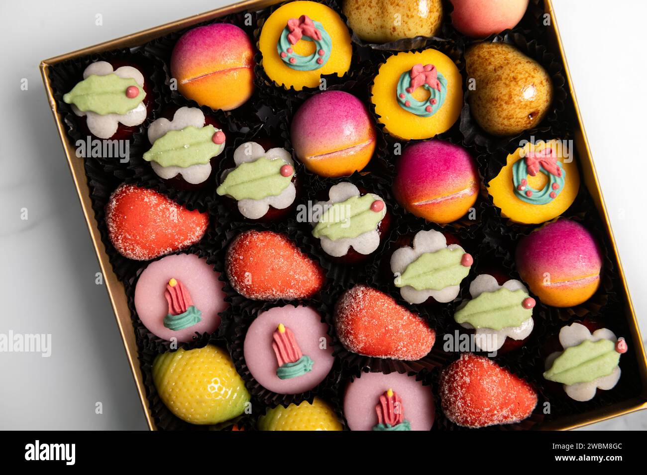 Marzipan sweets as fruits Stock Photo - Alamy