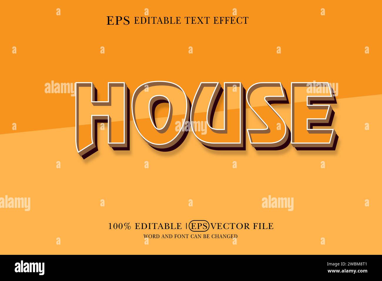 House title background Editable text effect, 3d text template Stock ...