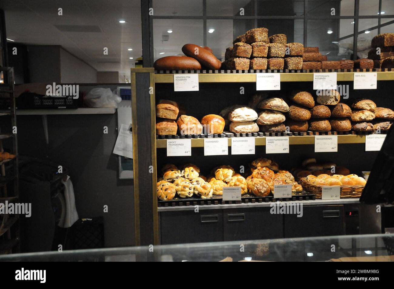 Copenhagen, Denmark /11 January 2024/Baker shop or bakery in danish ...