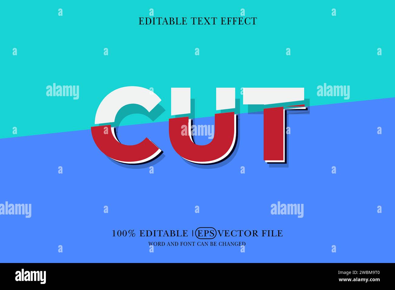 Cut title background Editable text effect, 3d text template Stock Vector Image & Art - Alamy