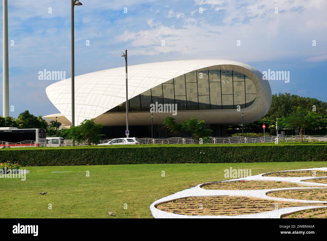 DUBAI, UAE - NOVEMBER 16: The view on Etihad Museum. Its the location ...
