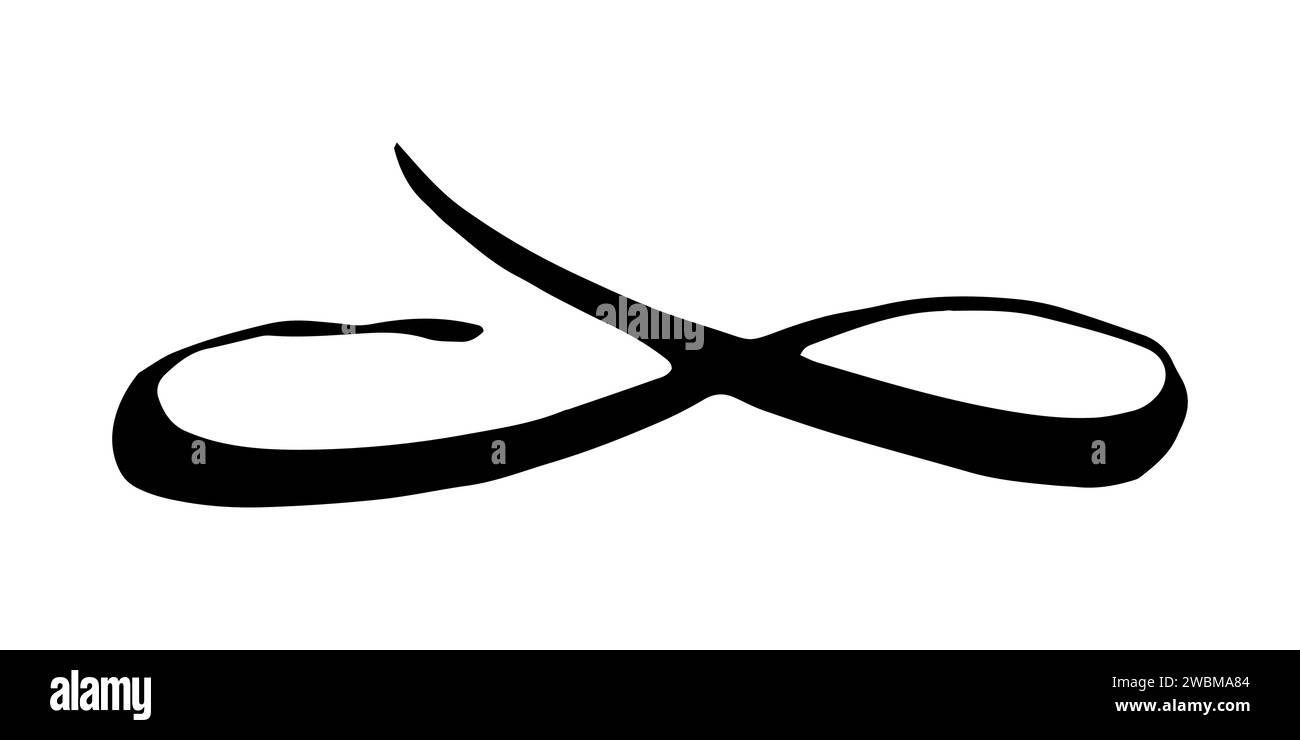 Infinity symbol hand painted with grunge brush stroke and black paint ...