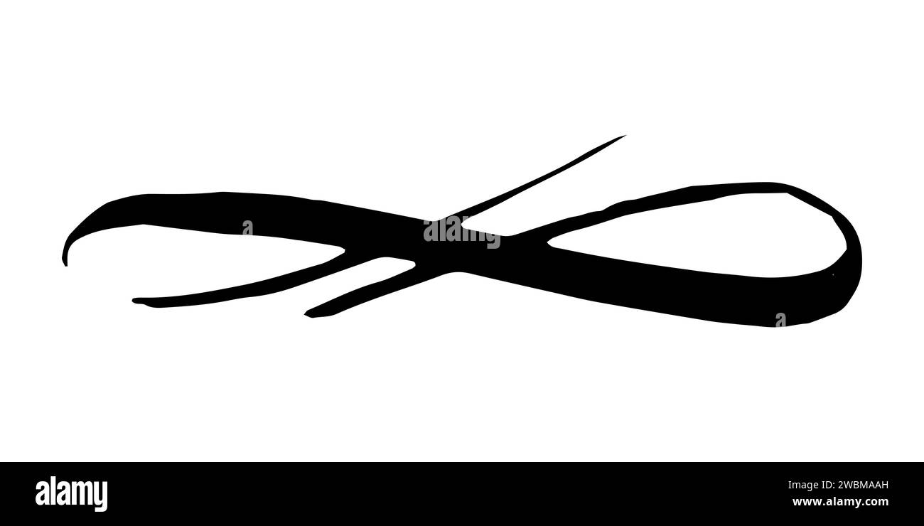 Infinity symbol hand painted with grunge brush stroke and black paint ...