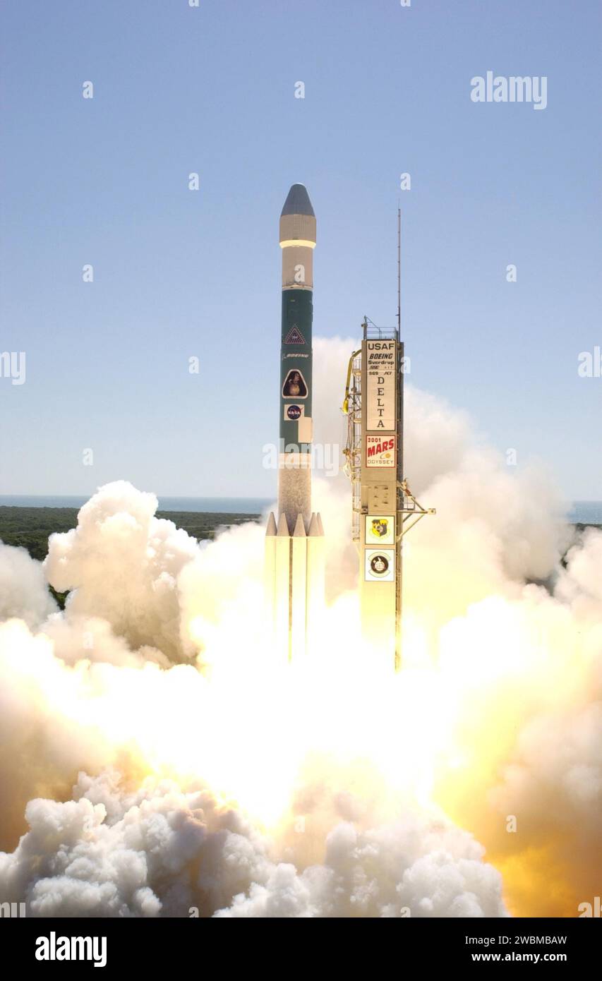 Billows of smoke and steam erupt from the launch of a Boeing Delta II ...
