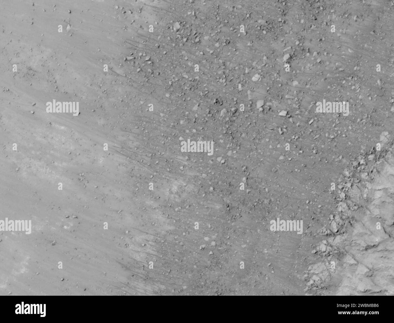 This image shows warm-season flows on a north-facing slope in middle ...