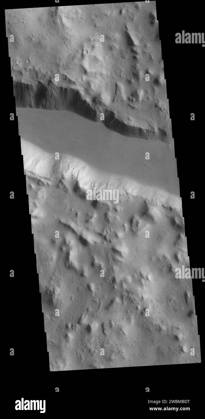 This VIS image shows one of the linear depressions of Cerberus Fossae ...