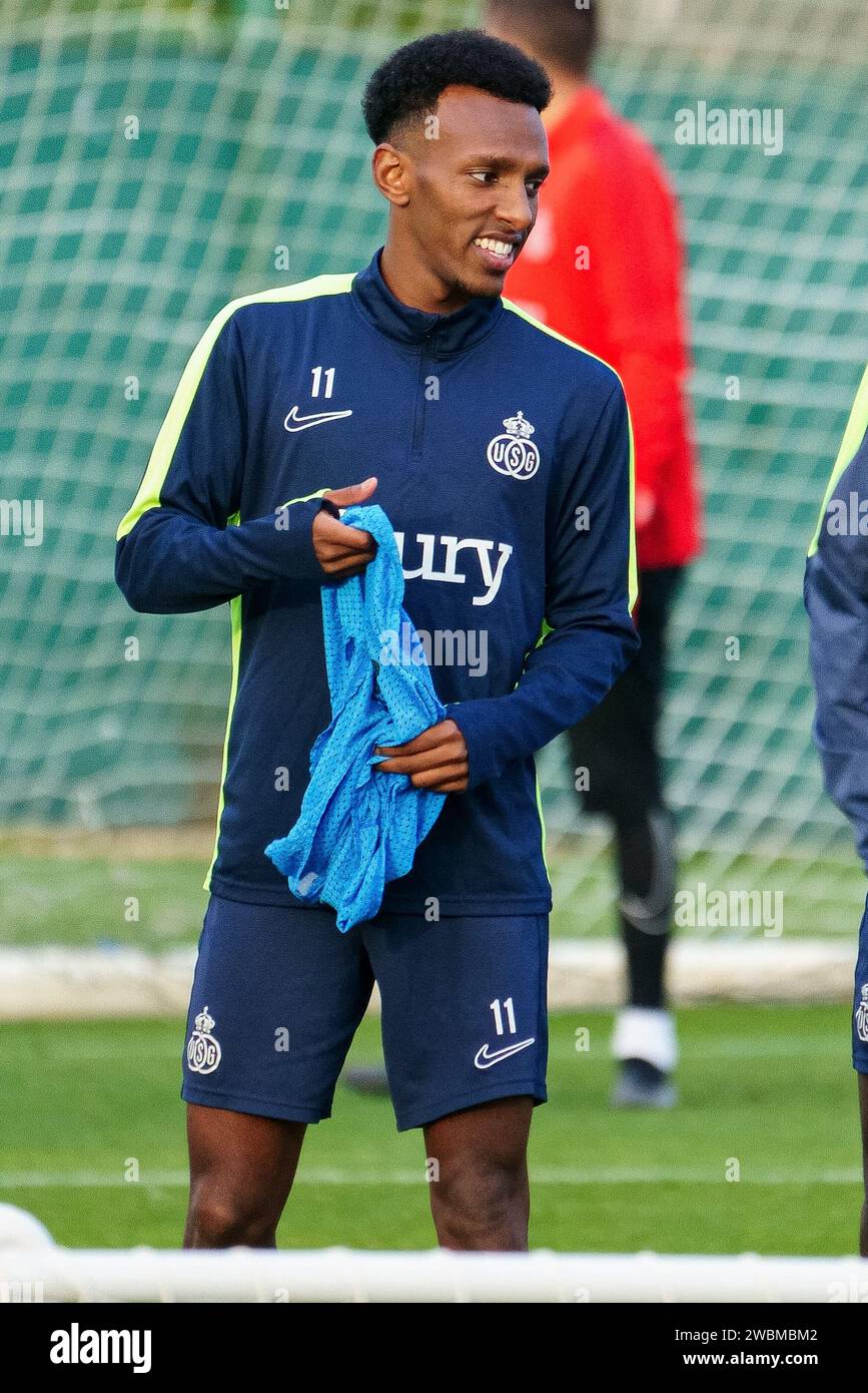 Algorfa, Spain. 11th Jan, 2024. Union's Henok Teklab pictured during a ...