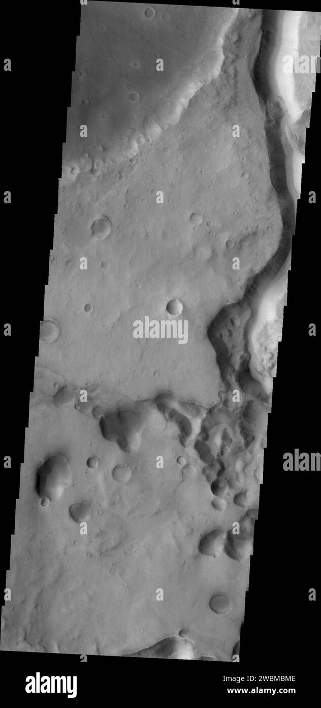 This image captured by NASA's 2001 Mars Odyssey spacecraft shows a ...