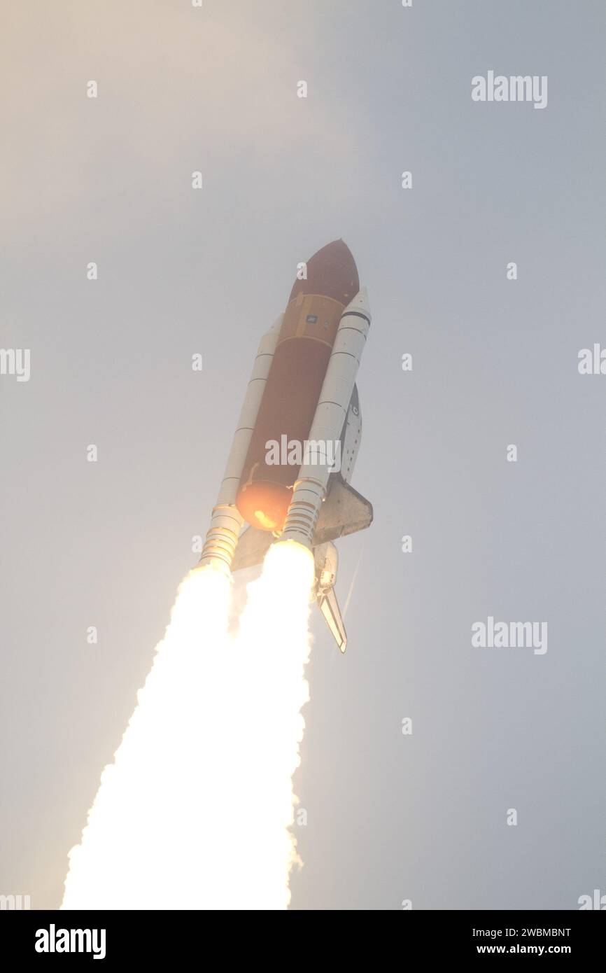 CAPE CANAVERAL, Fla. -- Space shuttle Endeavour rises on twin columns ...