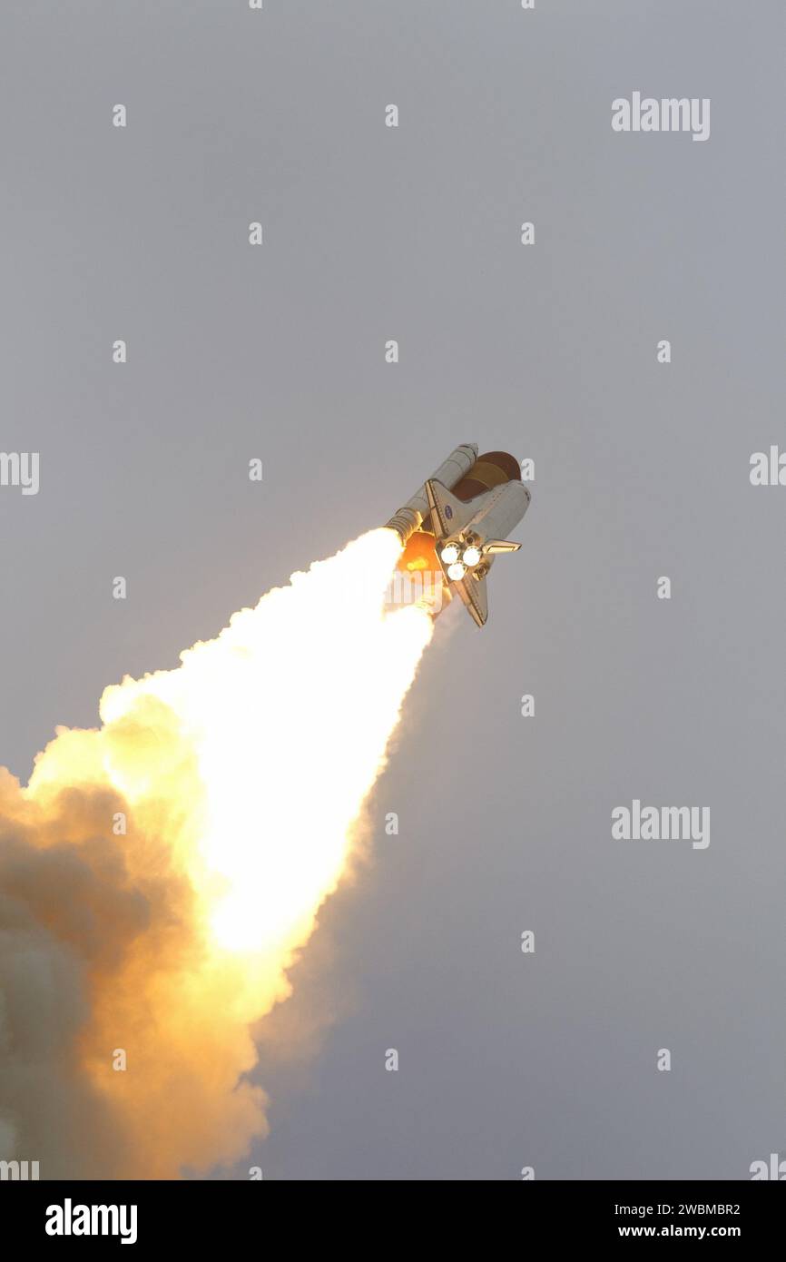 CAPE CANAVERAL, Fla. -- Space shuttle Endeavour riding a twin column of ...