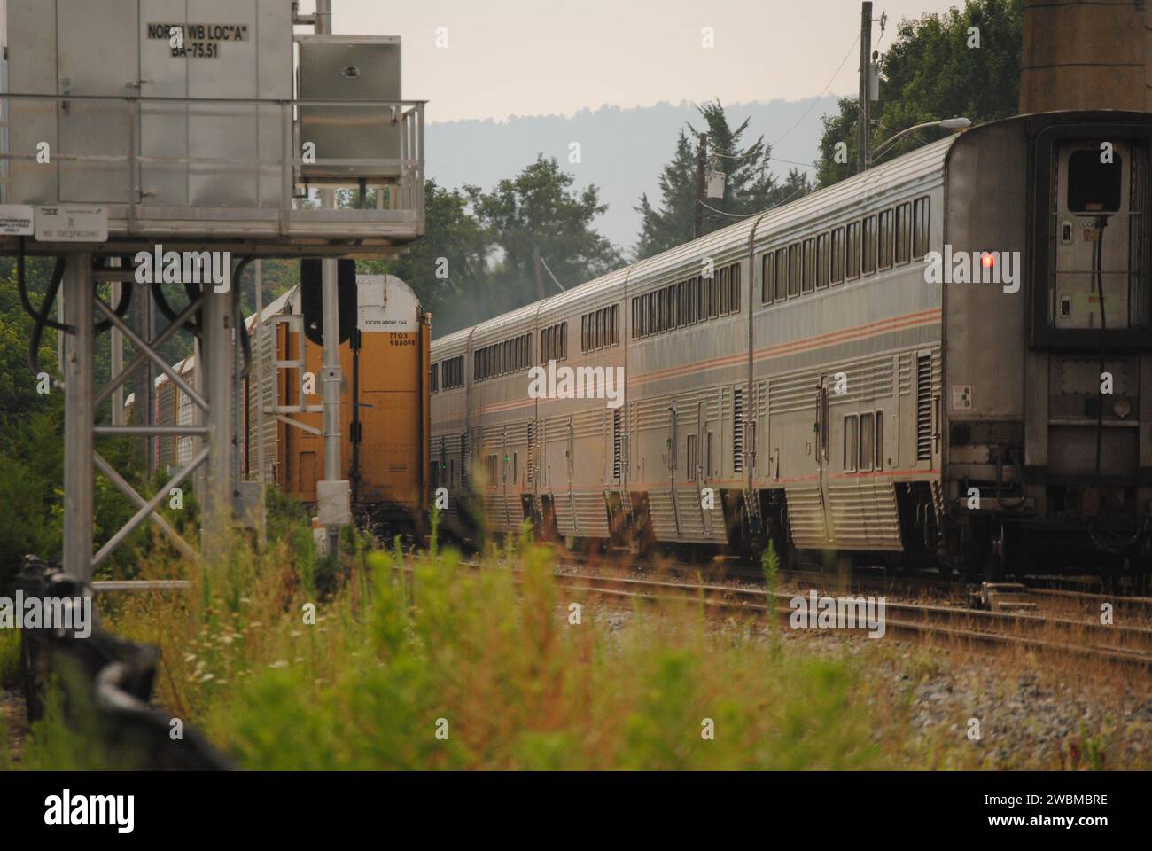 A photo of the Amtrak Capitol Limited passing through the Brunswick, MD station, heading from DC ...