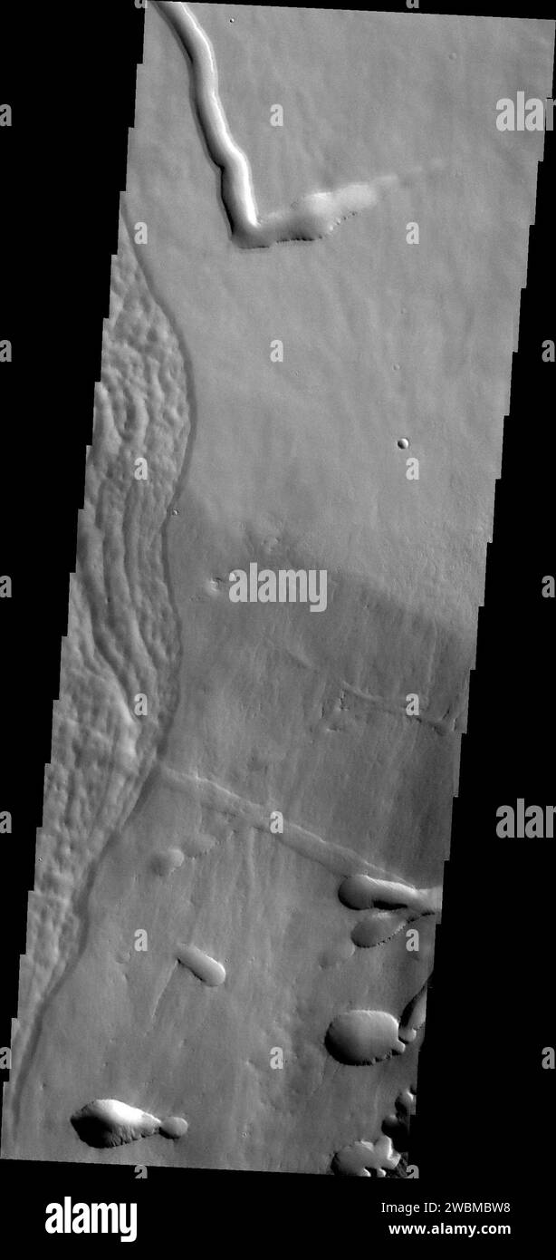 This image captured by NASA's Mars Odyssey shows a portion of the flank ...