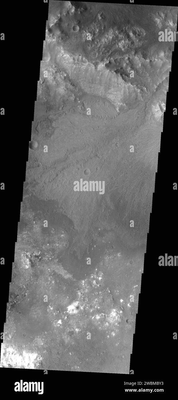 A beautiful delta deposit in Harris Crater is the highlighted feature ...