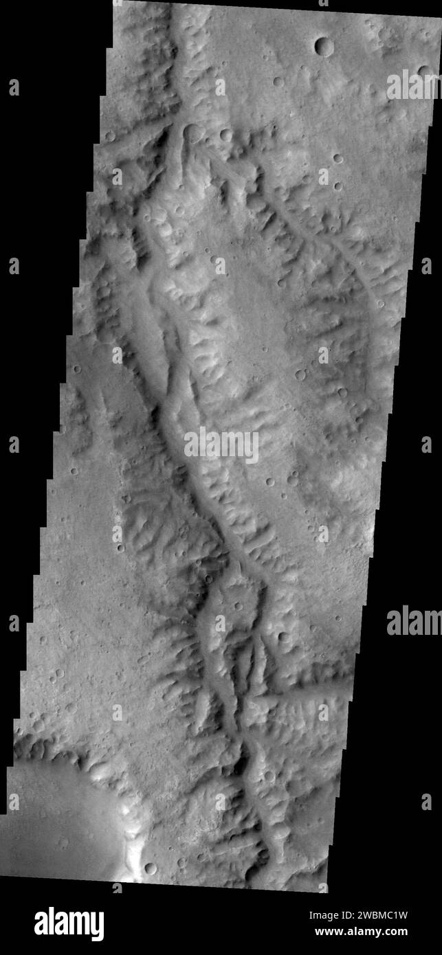 This unnamed as seen by NASA's 2001 Mars Odyssey spacecraft channel ...