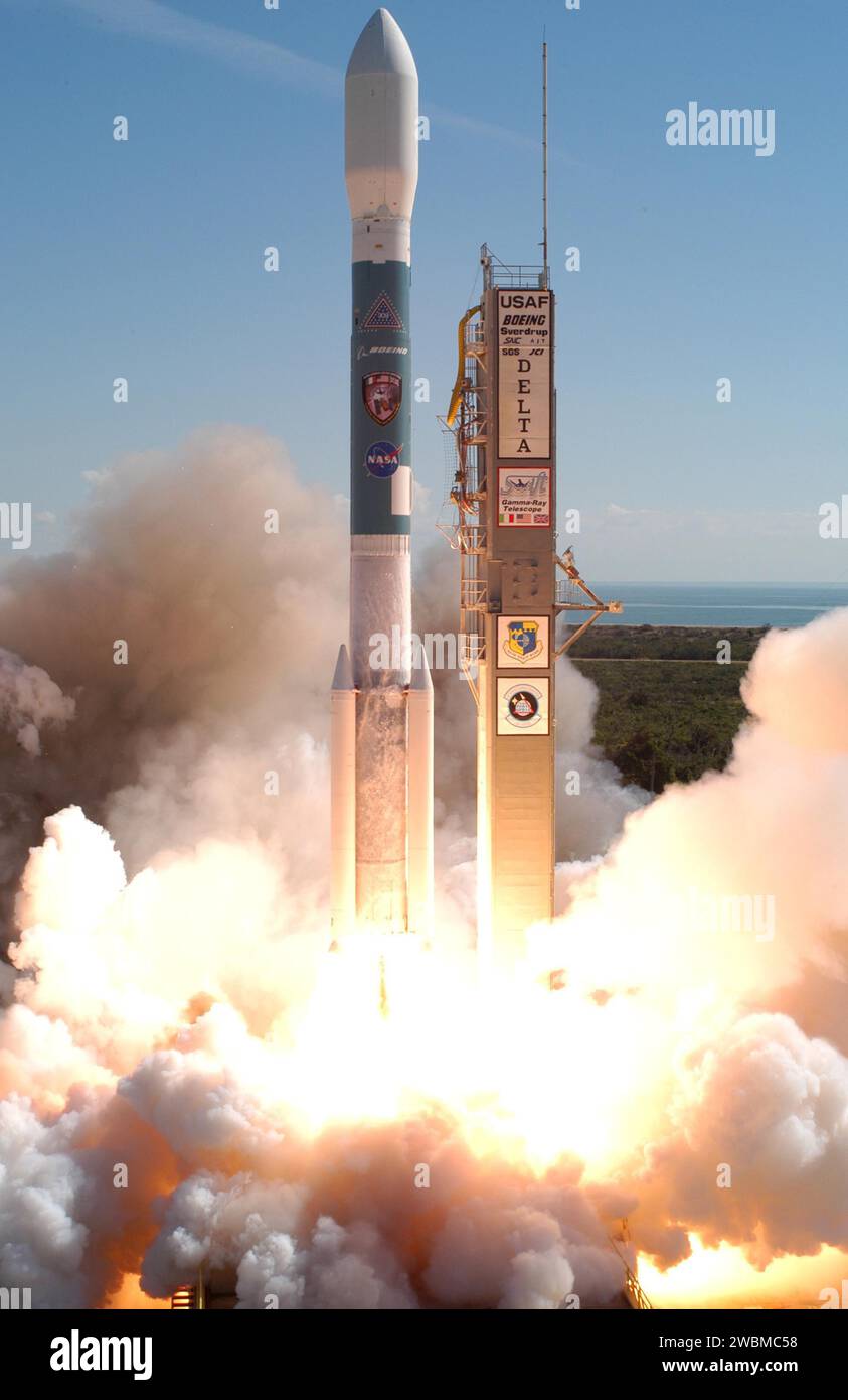 KENNEDY SPACE CENTER, FLA. - The engines of a Boeing Delta II ...
