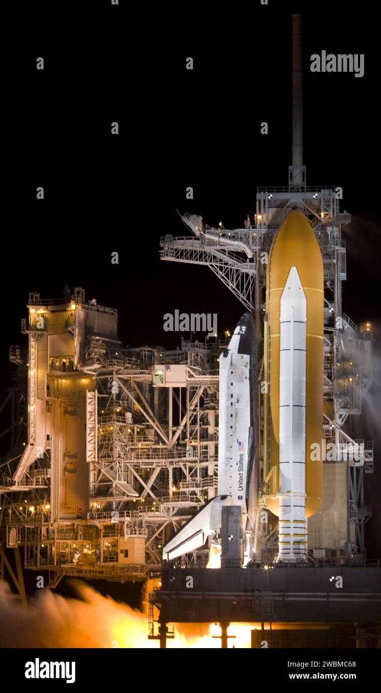 CAPE CANAVERAL, Fla. - Flames under the mobile launcher platform at ...