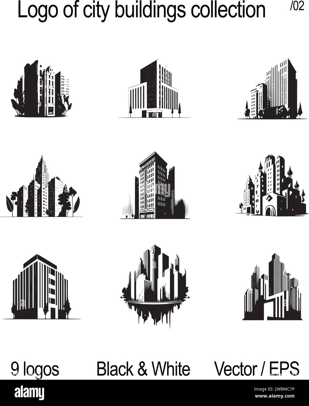 Simple Line Art City Property Realty Logo Sign Symbol Icon. Vector ...