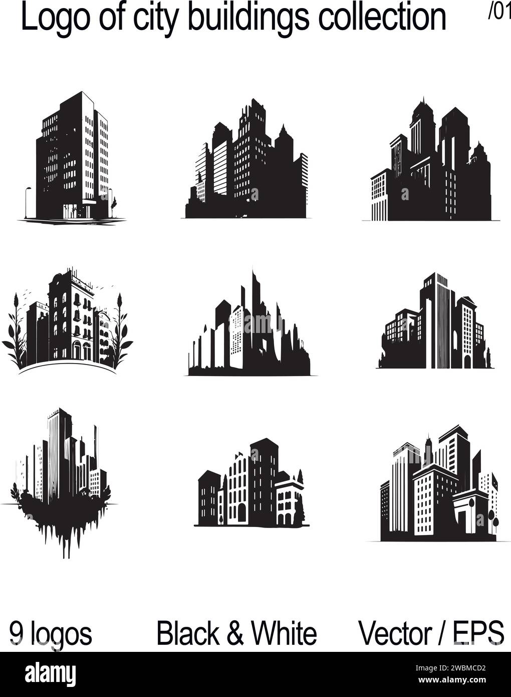 Simple Line Art City Property Realty Logo Sign Symbol Icon. Vector ...