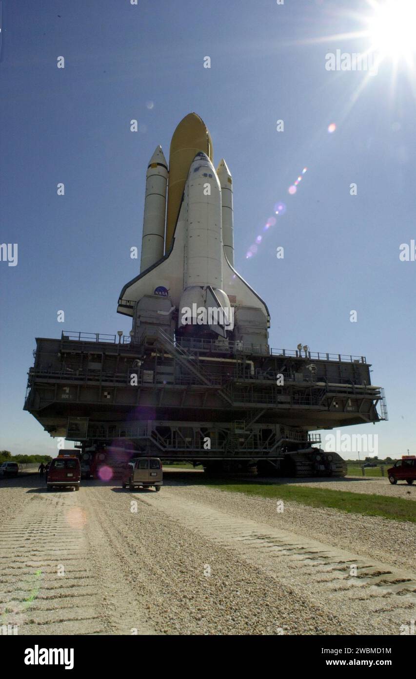 KENNEDY SPACE CENTER, Fla. -- The sun shoots an arrow of light across ...