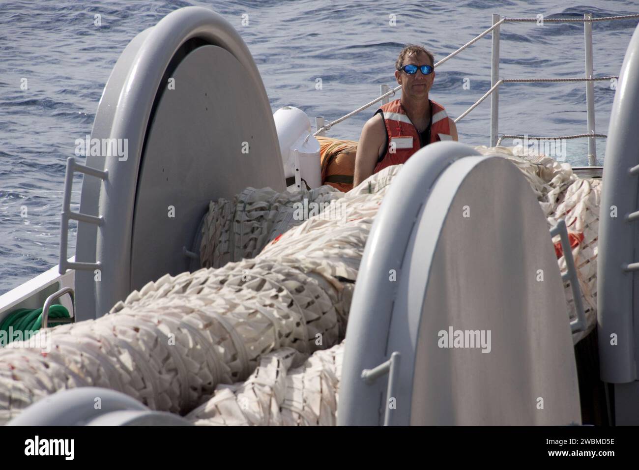 One of nasas two solid rocket booster recovery ships hi-res stock ...