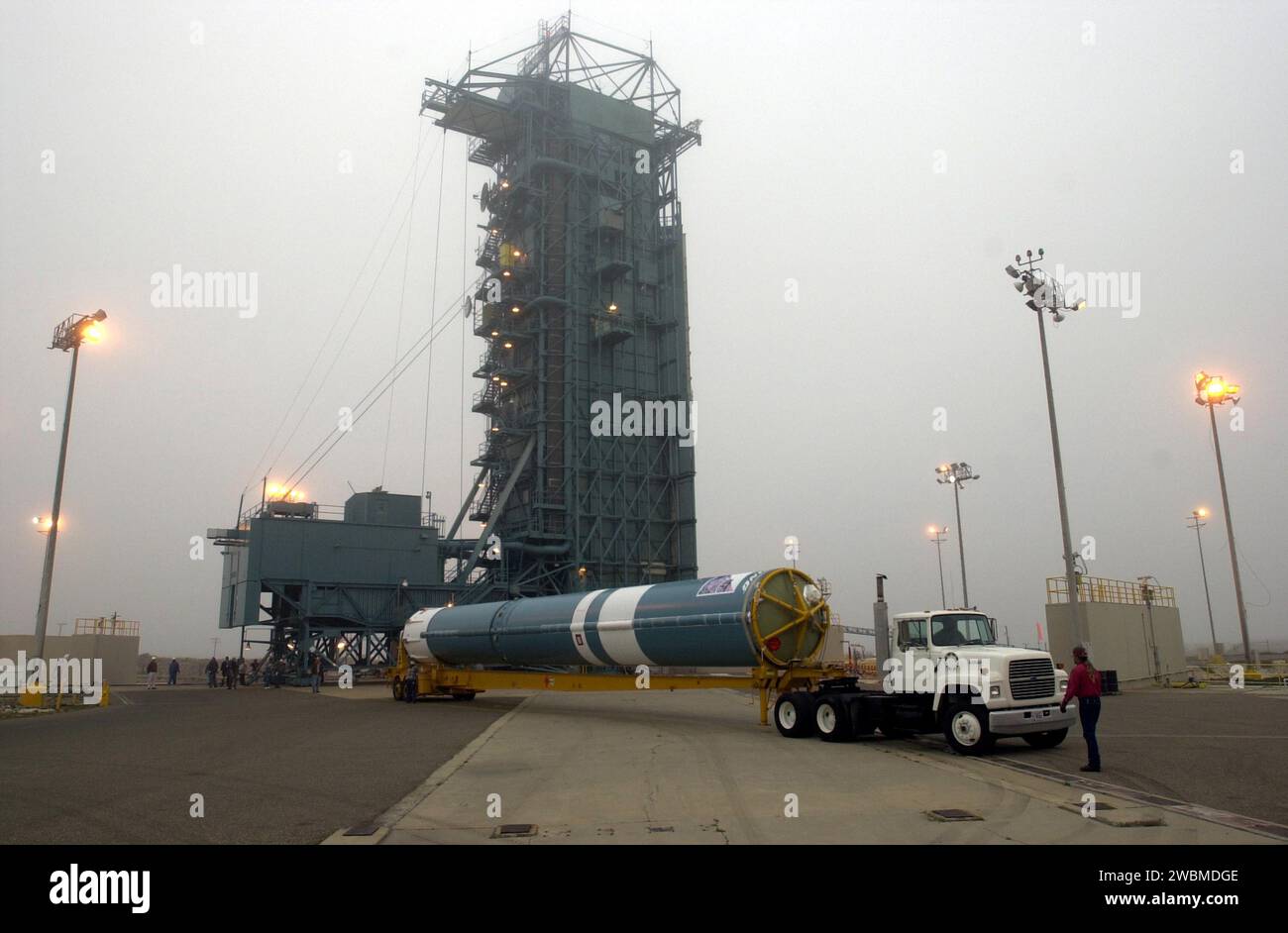 At Vandenberg Air Force Base, the first stage of the Boeing Delta II ...
