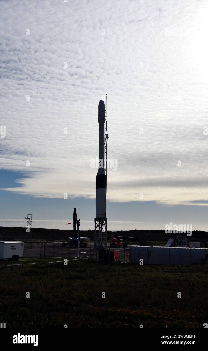 The Taurus XL rocket at Vandenberg AFB is configured for launch on ...