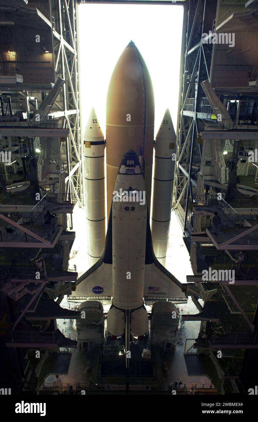 KENNEDY SPACE CENTER, FLA. -- Space Shuttle Columbia sits atop its ...