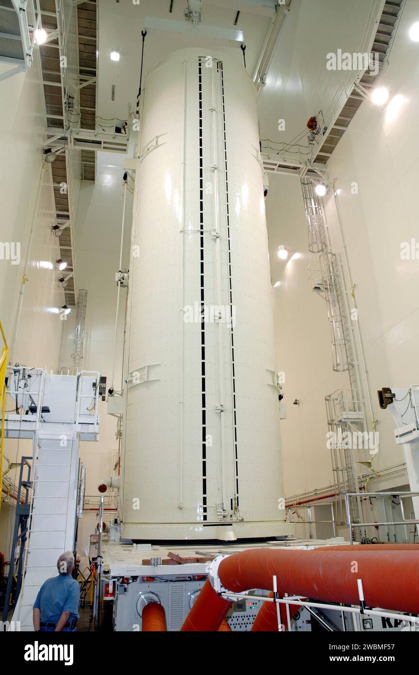 KENNEDY SPACE CENTER, FLA. - In the Canister Rotation Facility at NASA ...