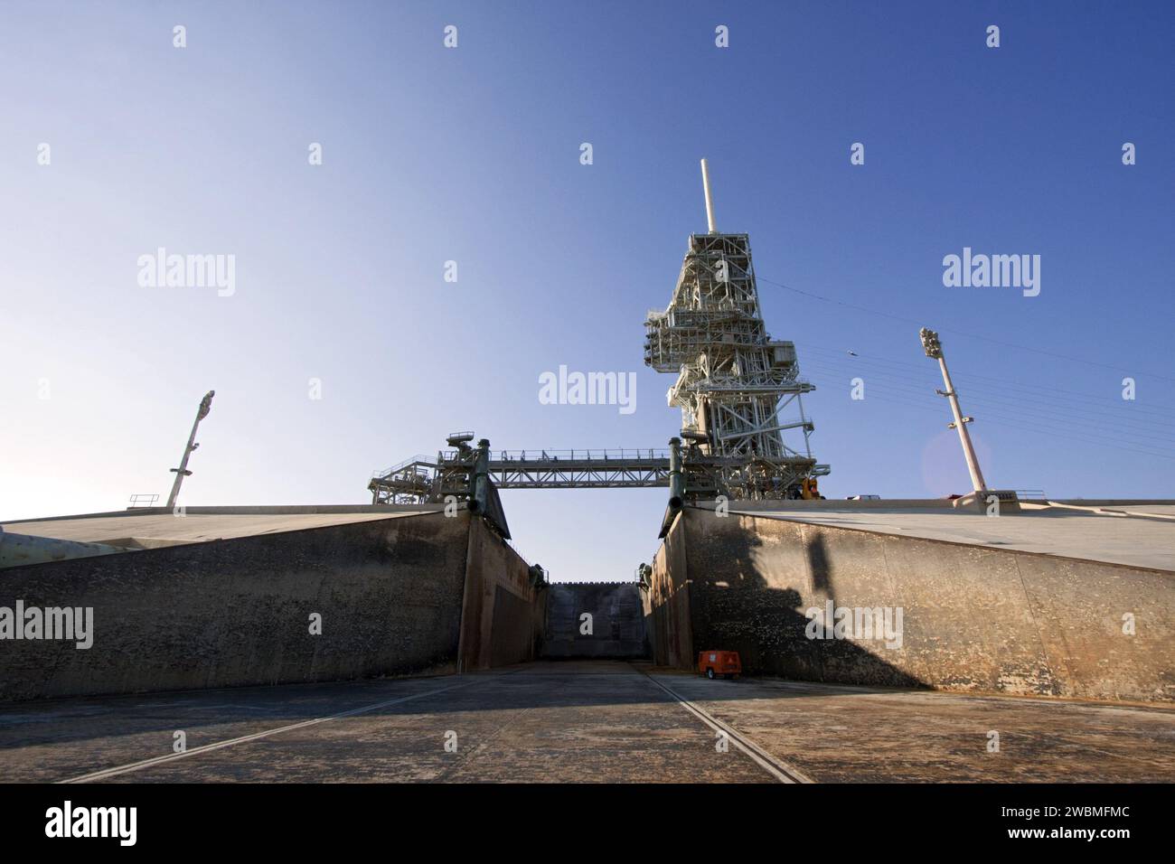 CAPE CANAVERAL, Fla. – The flame trench at Launch Pad 39A at NASA's ...