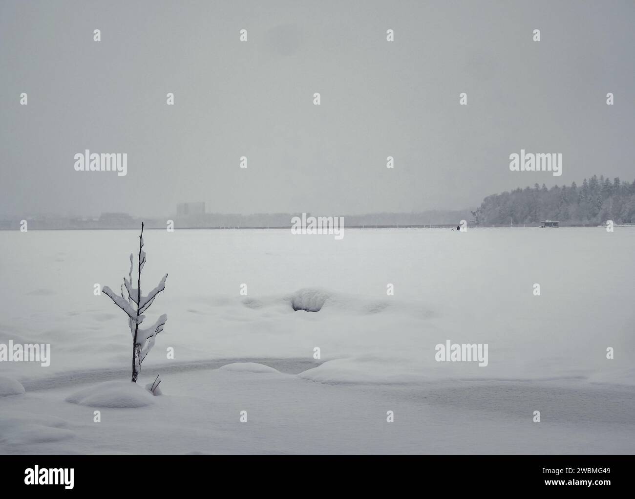 Frozen see view, snowy landscape Stock Photo - Alamy
