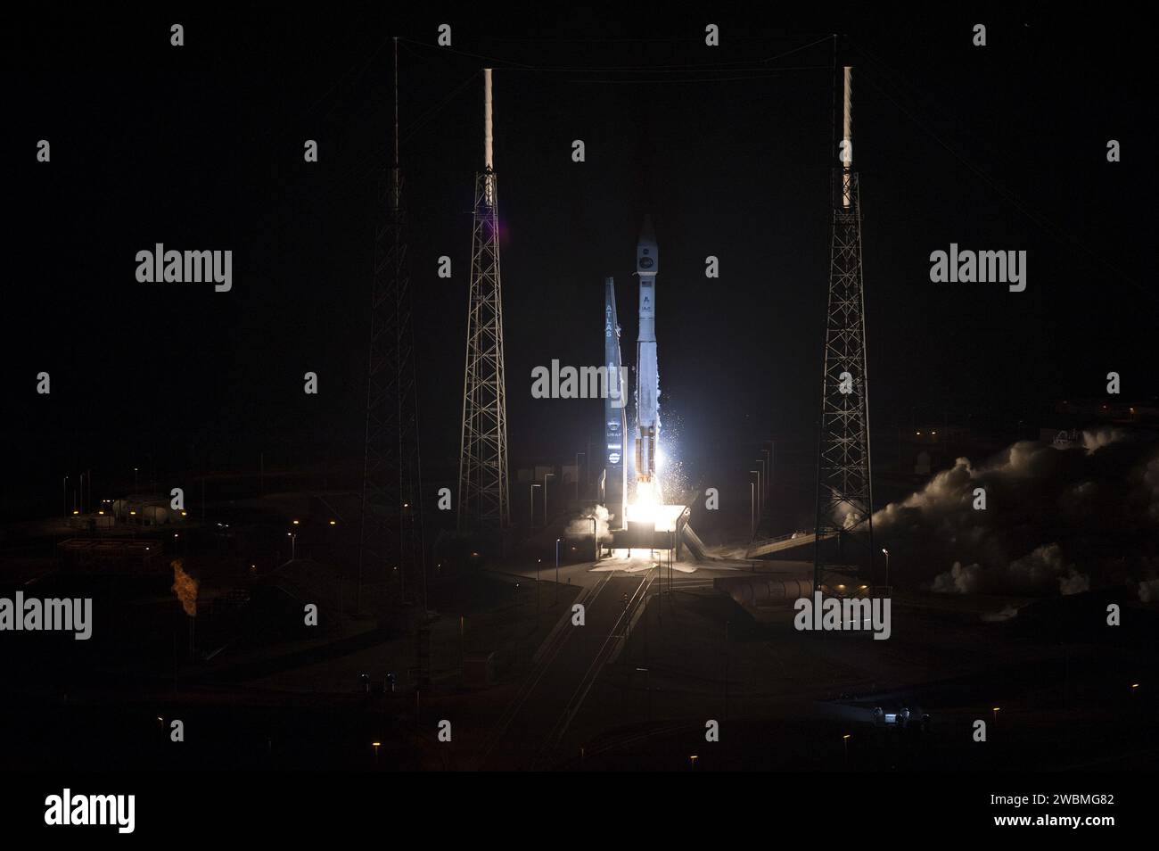 CAPE CANAVERAL, Fla. -- Plumes of exhaust and smoke form around the ...