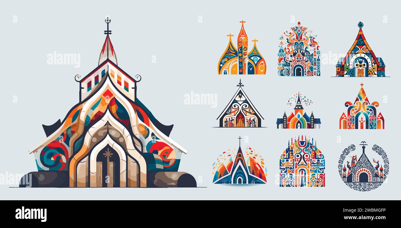 East village church Stock Vector Images - Alamy