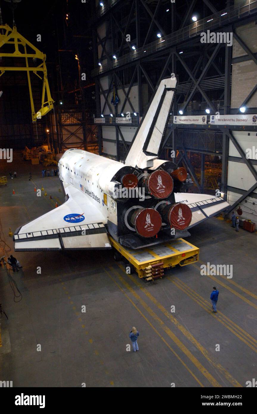 KENNEDY SPACE CENTER, FLA. - The orbiter Discovery rests in the ...