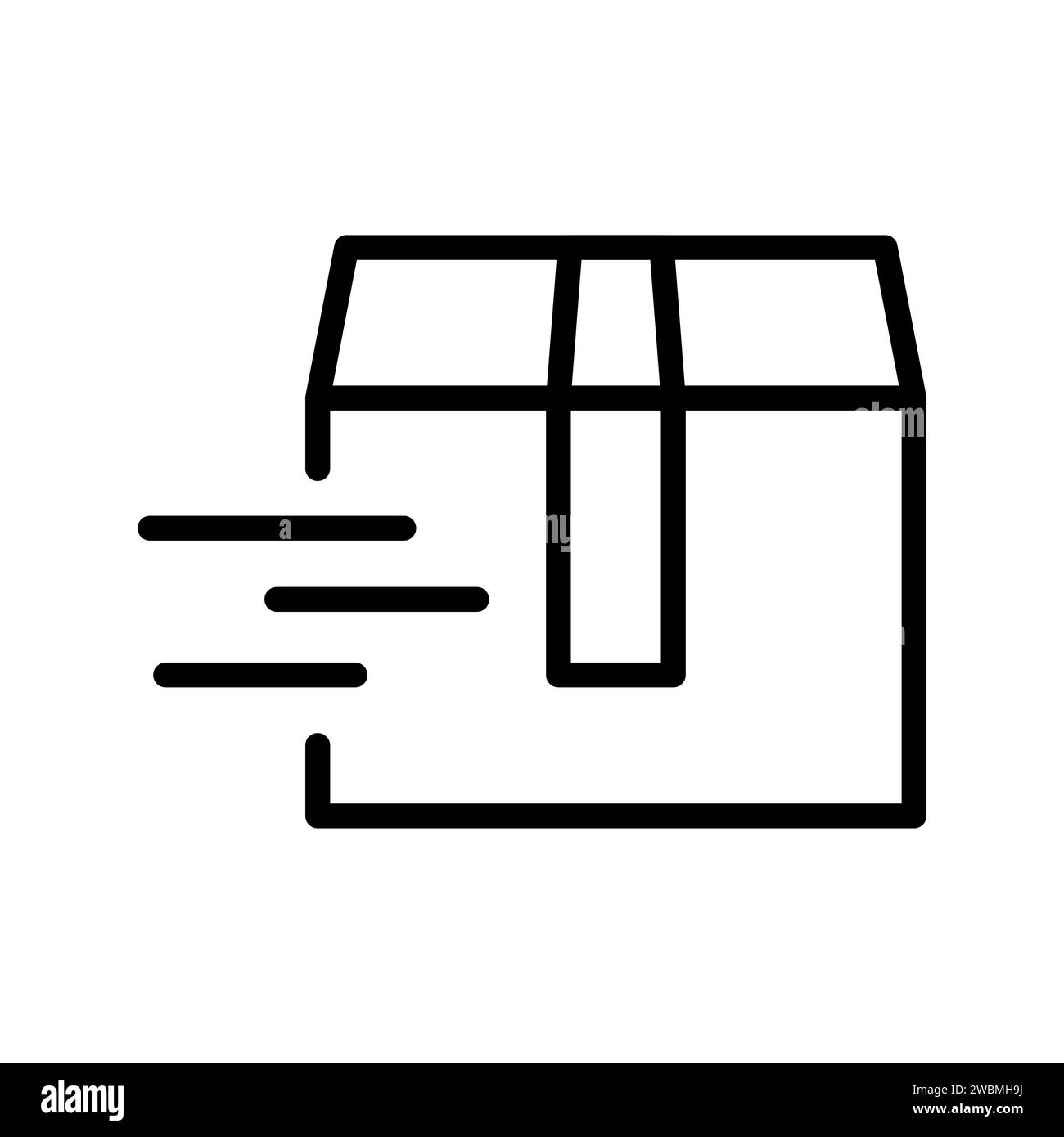 Vector line icon fast courier parcel isolated on white background Stock ...