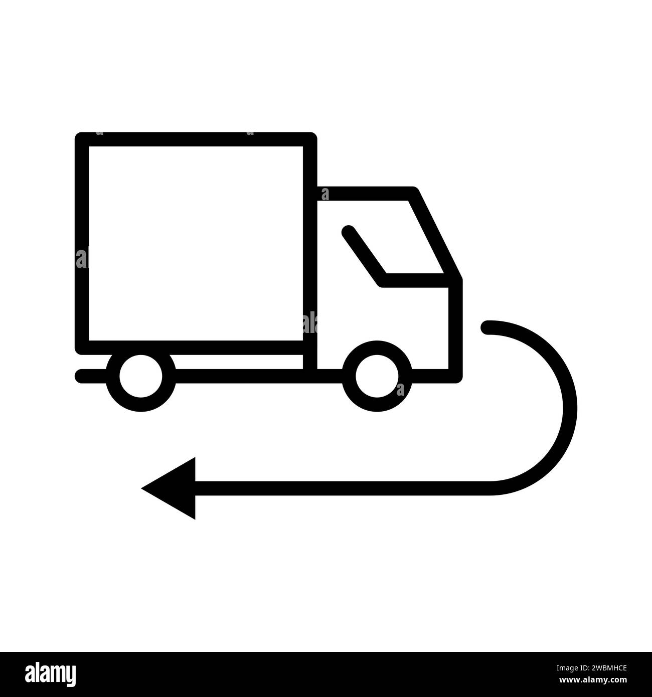 Vector line icon change transport delivery route isolated on white ...