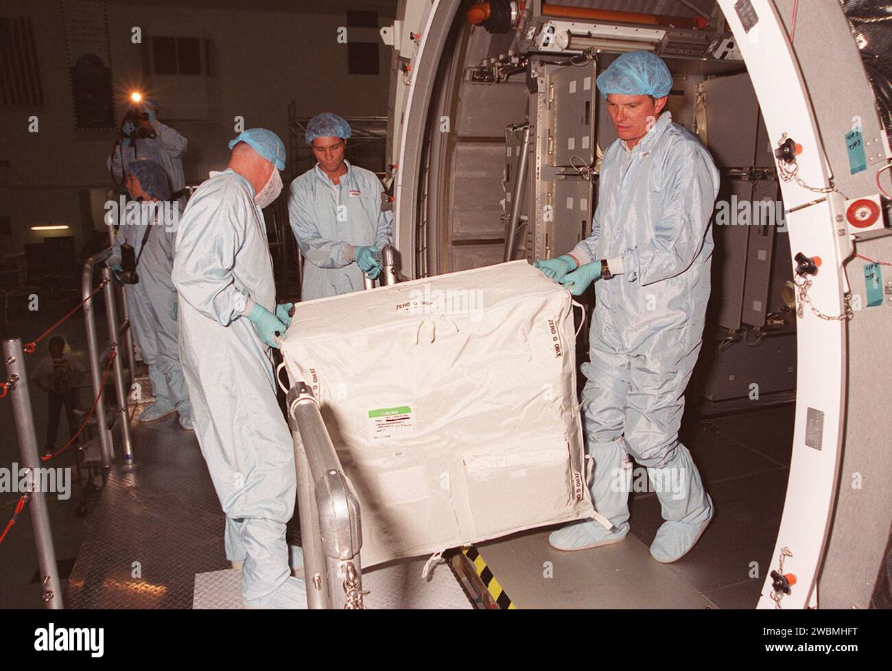 KENNEDY SPACE CENTER, FLA. -- Inside the Multi-Purpose Logistics Module ...