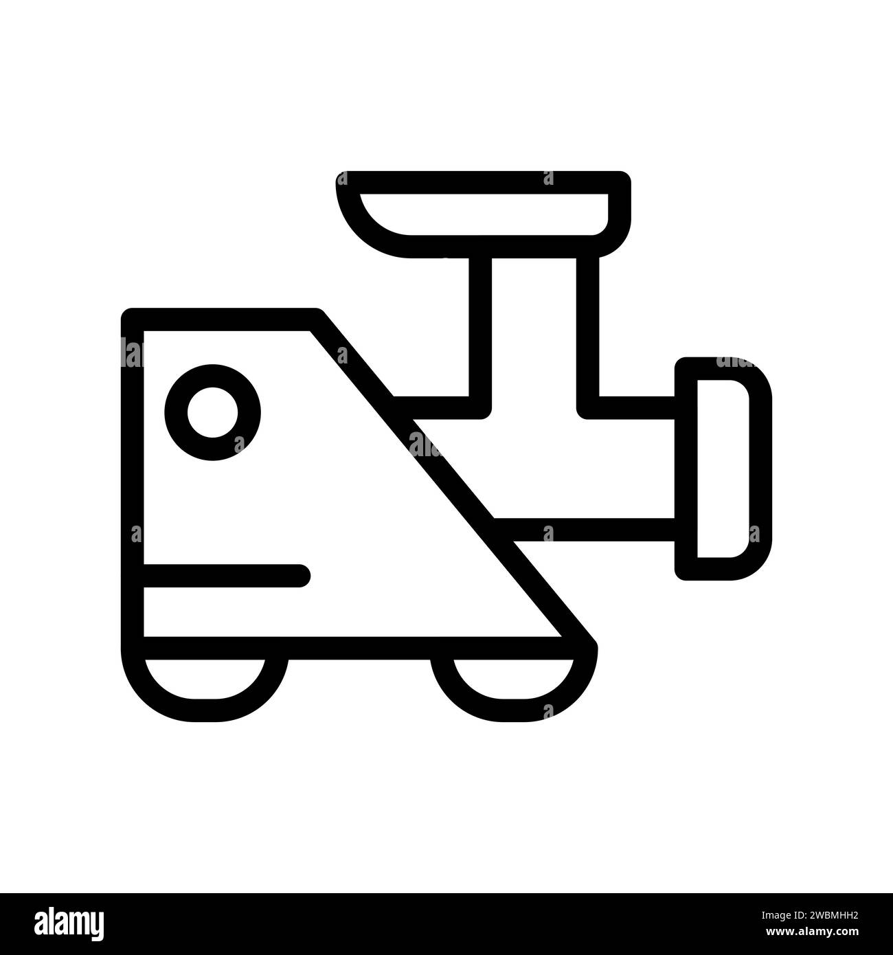 Vector black line icon kitchen meat grinder isolated on white ...