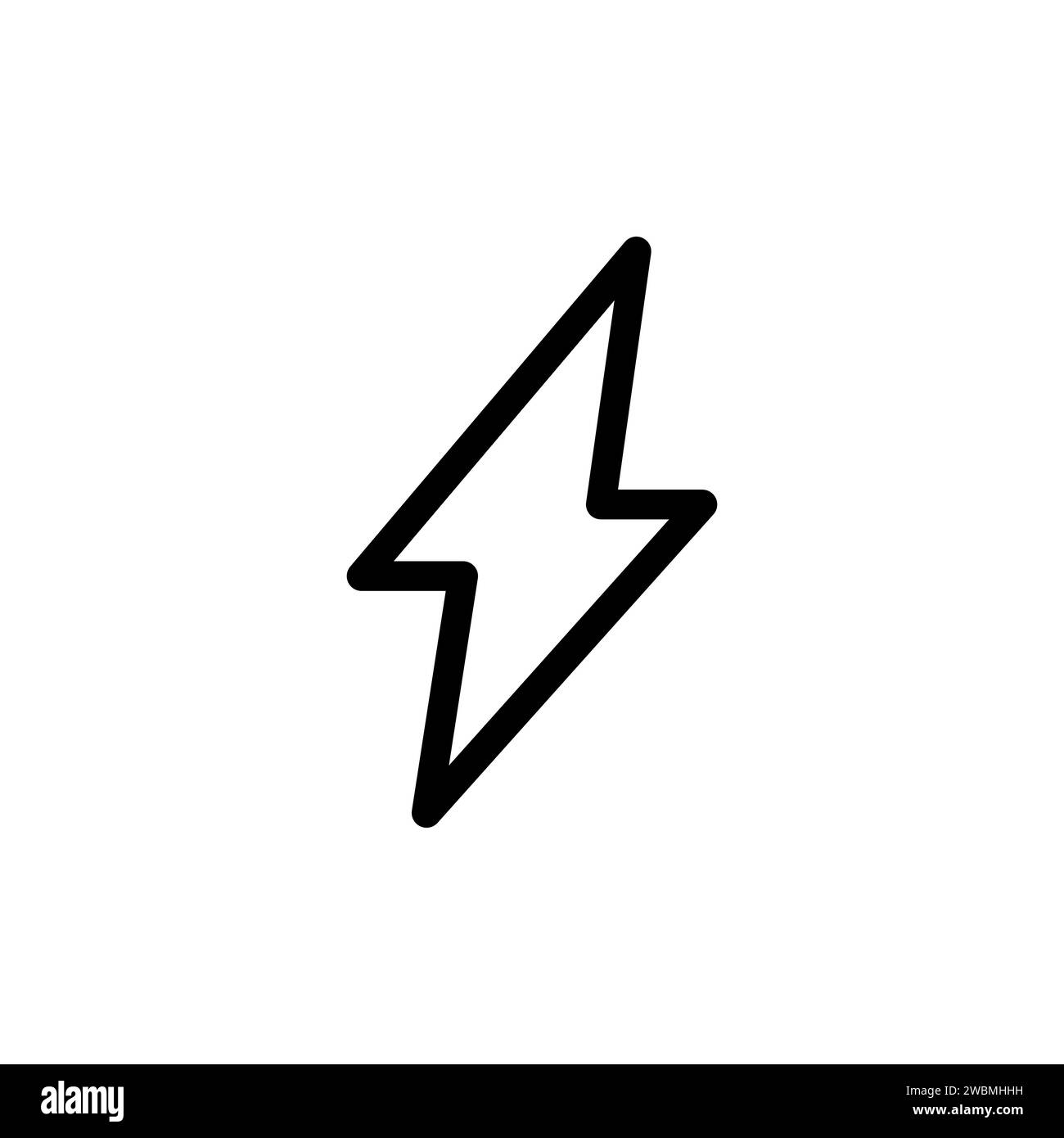 Vector line icon electricity sign isolated on white background Stock ...