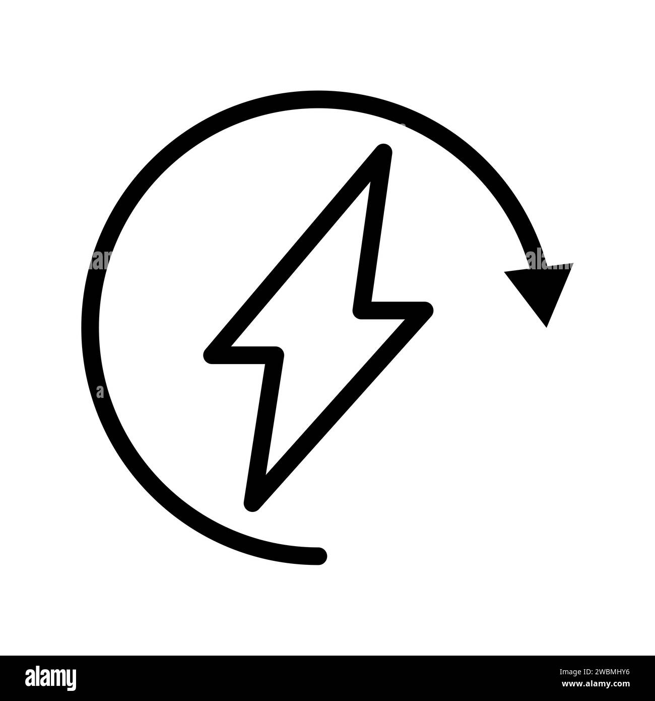 Vector black line icon wire energy isolated on white background Stock ...