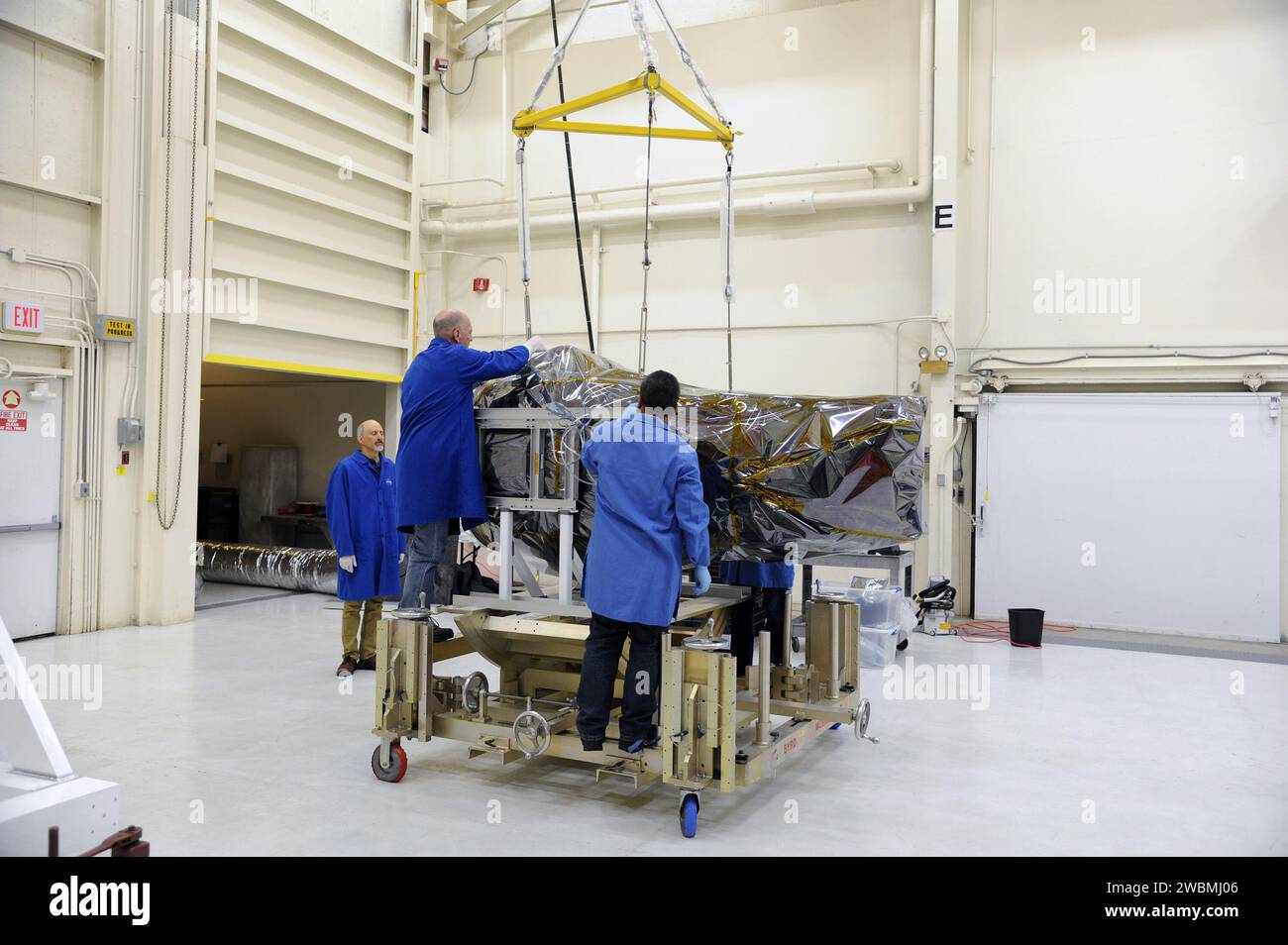 VANDENBERG AFB, Calif. – Technicians remove a lifting apparatus from ...