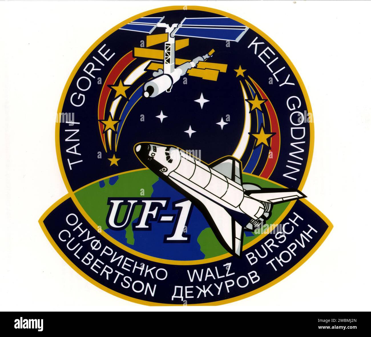 STS-108 insignia represents Endeavour bringing Expedition Four to the ...