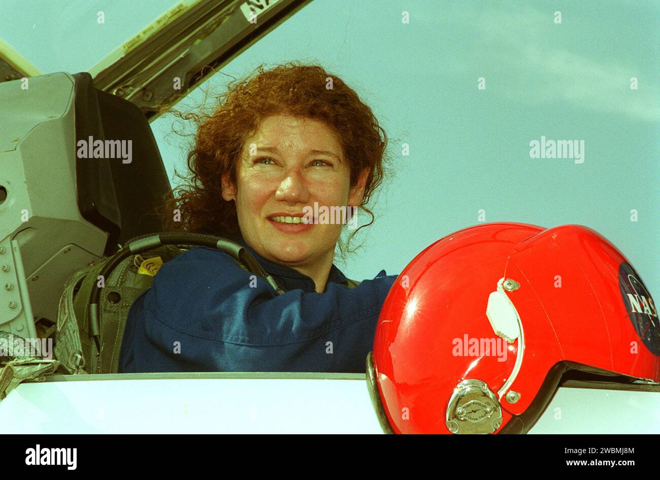 Astronaut Susan Helms arrives at the KSC Shuttle Landing Facility ...