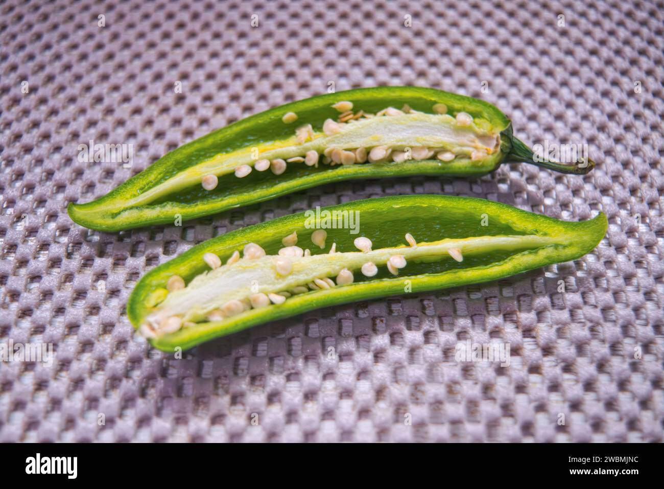 Fresh cut chili pepper hi-res stock photography and images - Alamy